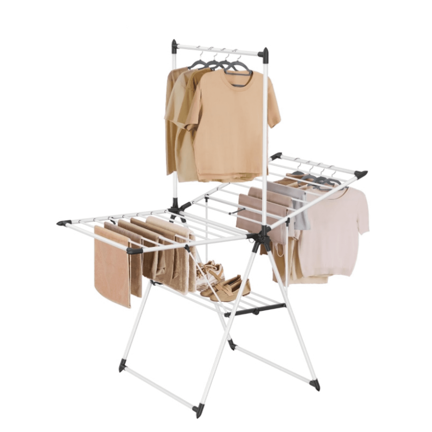 Clothes Drying Rack, Foldable 2-Level Laundry Drying Rack, Free ...