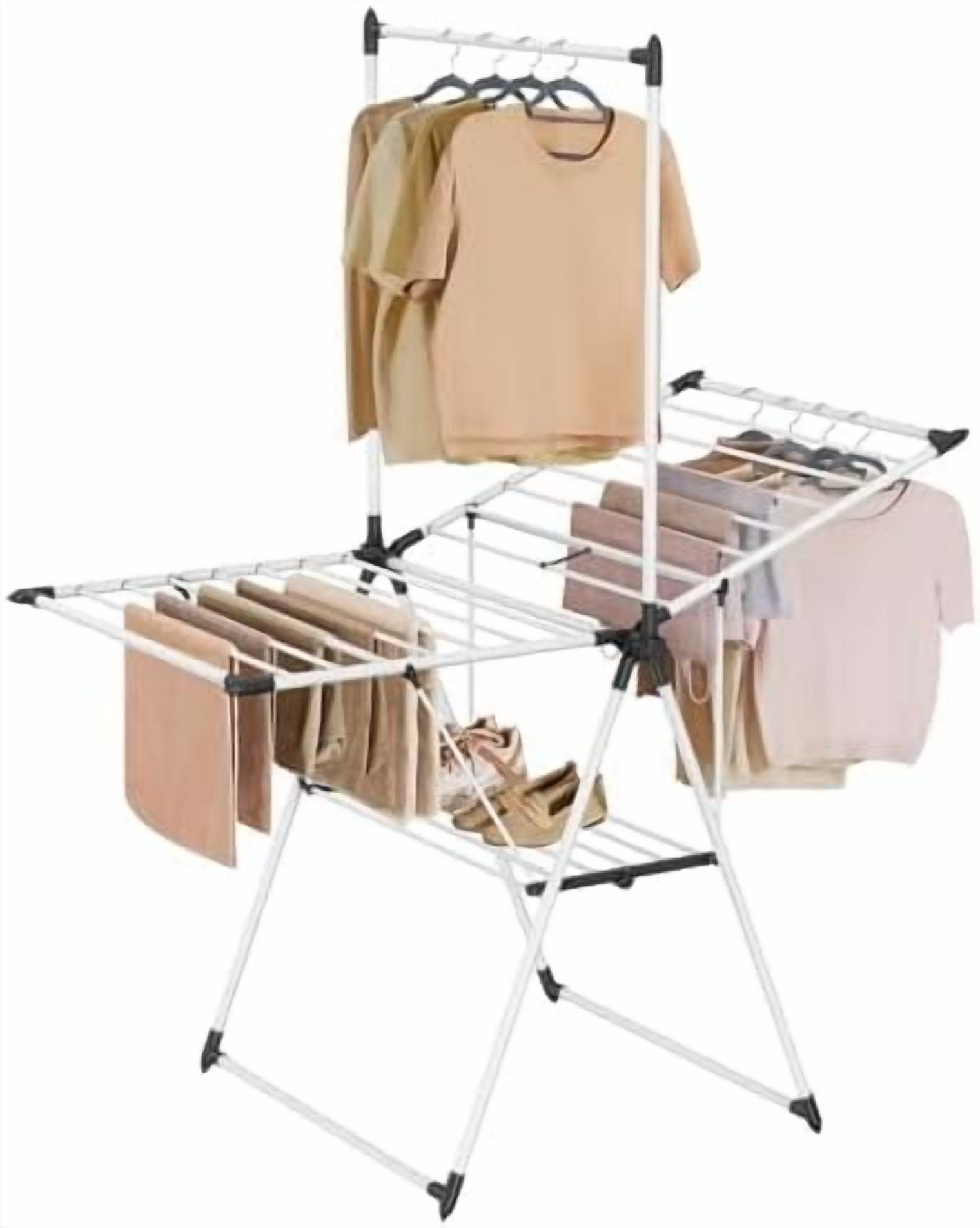 Clothes Drying Rack, Foldable 2-Level Laundry Drying Rack, Free ...