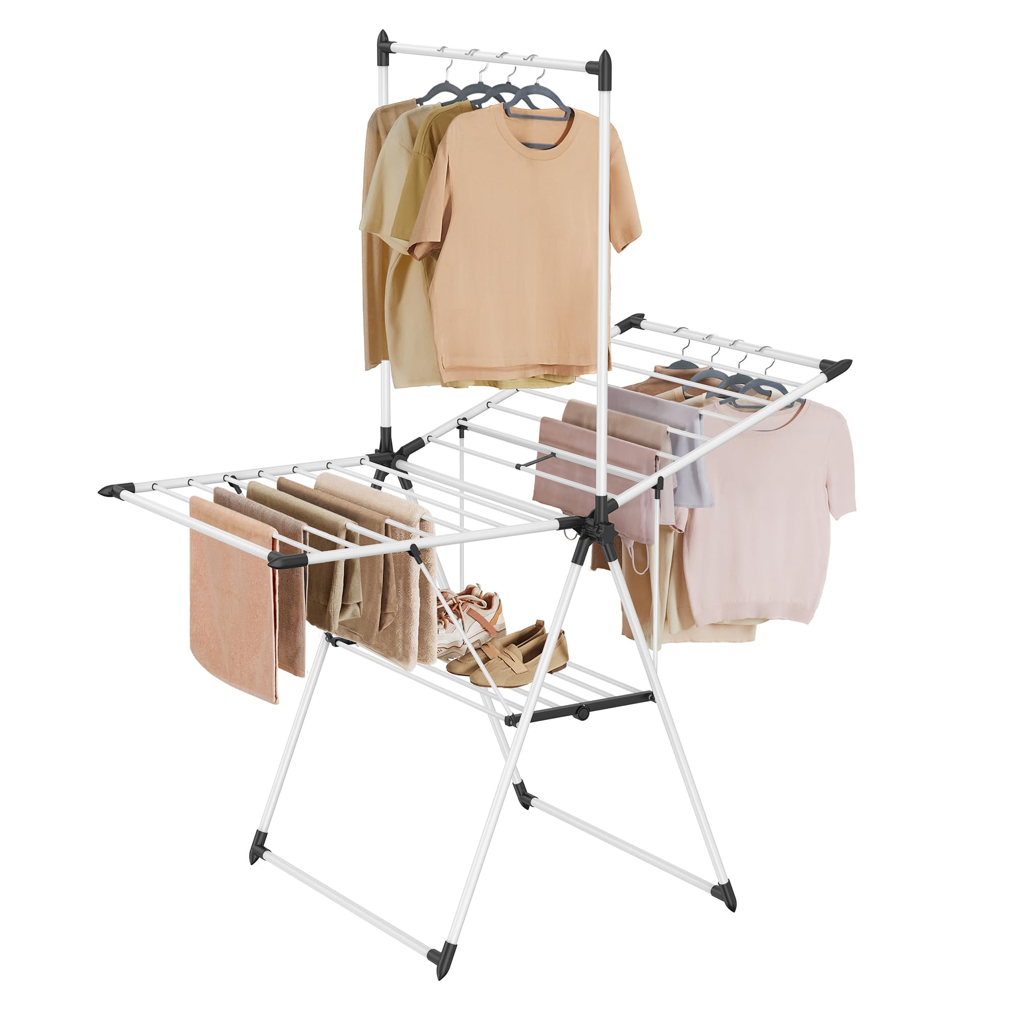 Clothes Drying Rack, Foldable 2-Level Laundry Drying Rack, Free ...