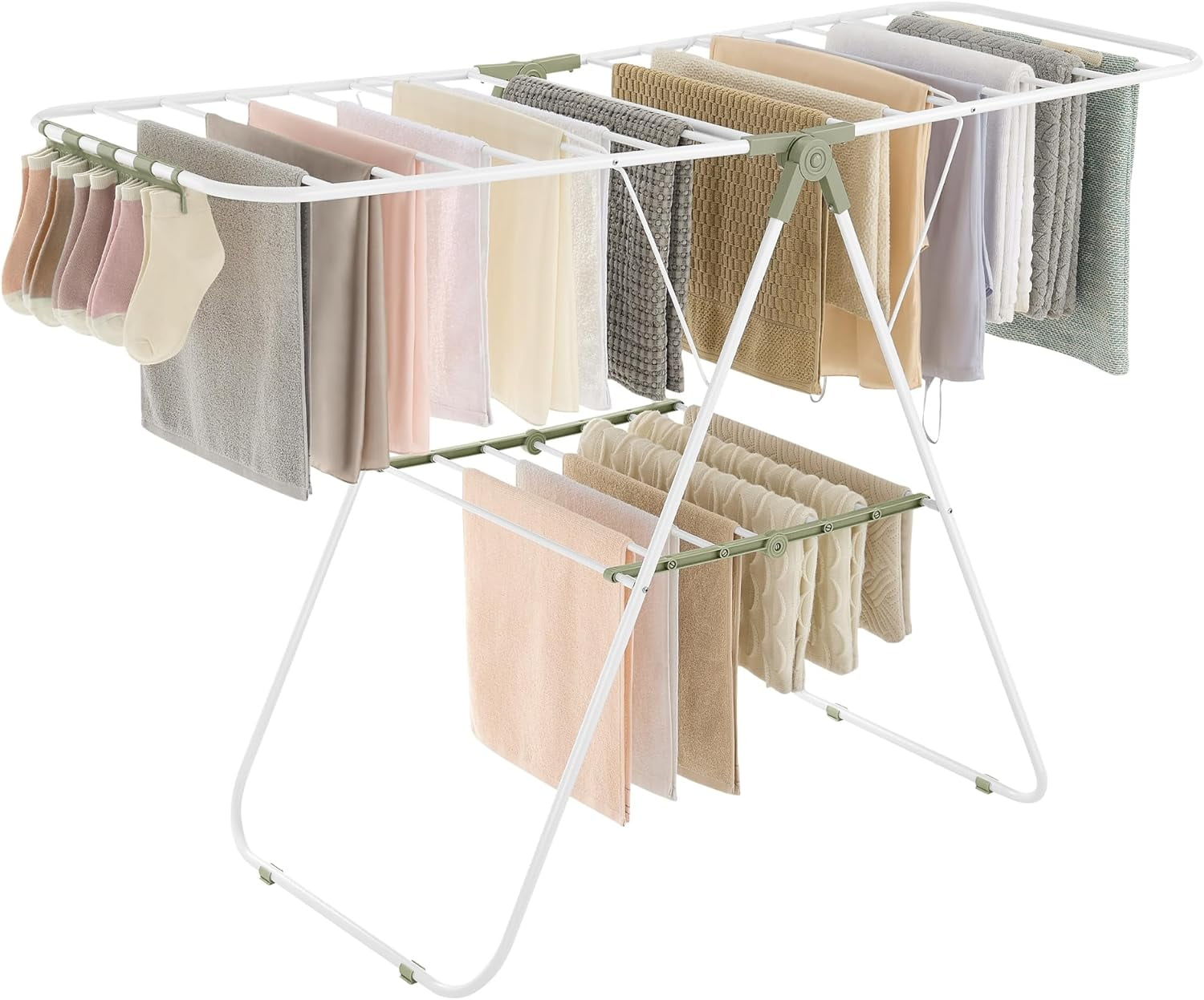 Clothes Drying Rack, Foldable 2-Level Laundry Drying Rack, Free ...