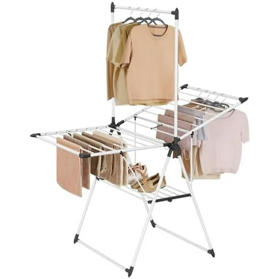 Clothes Drying Rack, Foldable 2-Level Laundry Drying Rack, Free ...