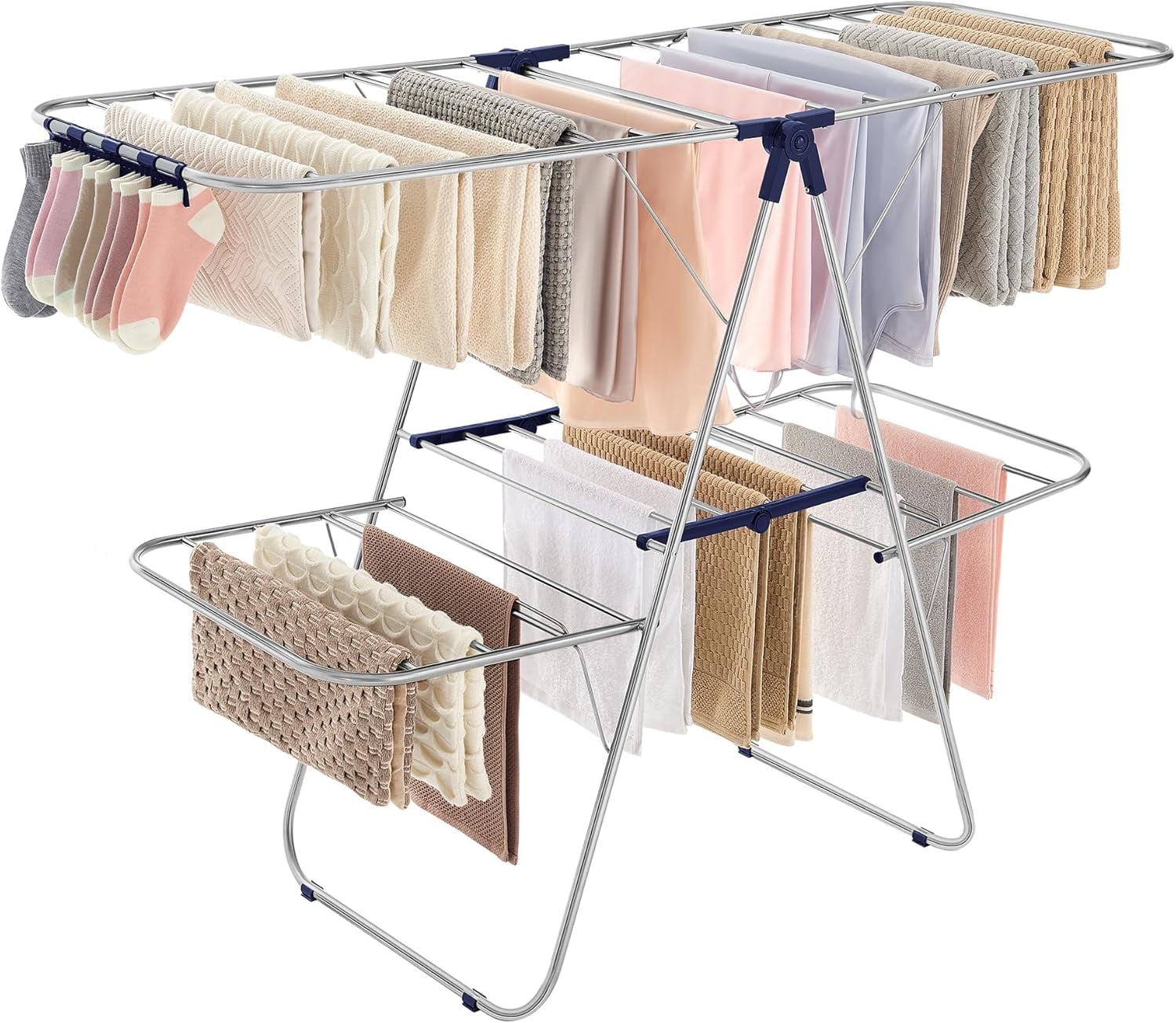 Clothes Drying Rack, Foldable 2-Level Laundry Drying Rack, Free ...