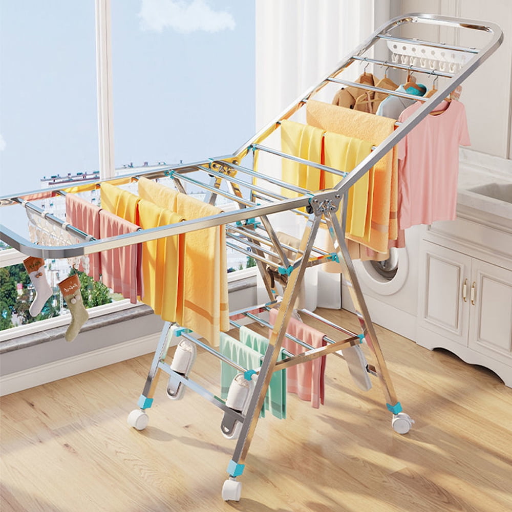 Clothes Drying Rack, Foldable 3 Level Stainless Steel Laundry Drying ...