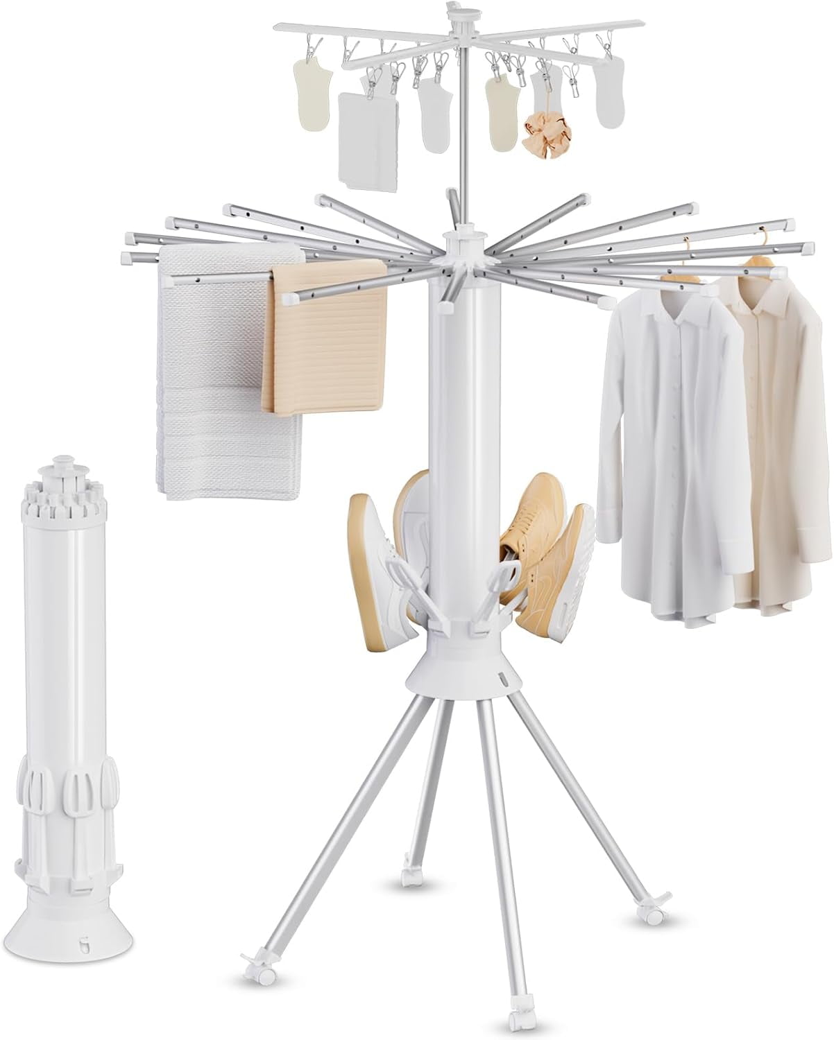 Clothes Drying Rack Foldable, 4-Legged Portable Drying Rack Clothing ...