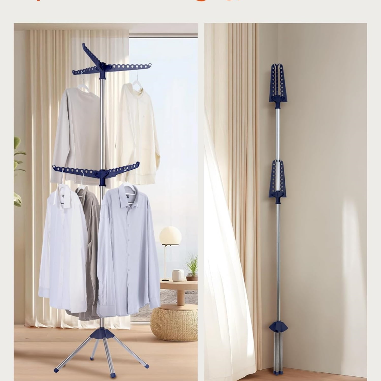 Clothes Drying Rack Foldable, 74.8 inch 2 Tier Laundry Drying Rack with ...