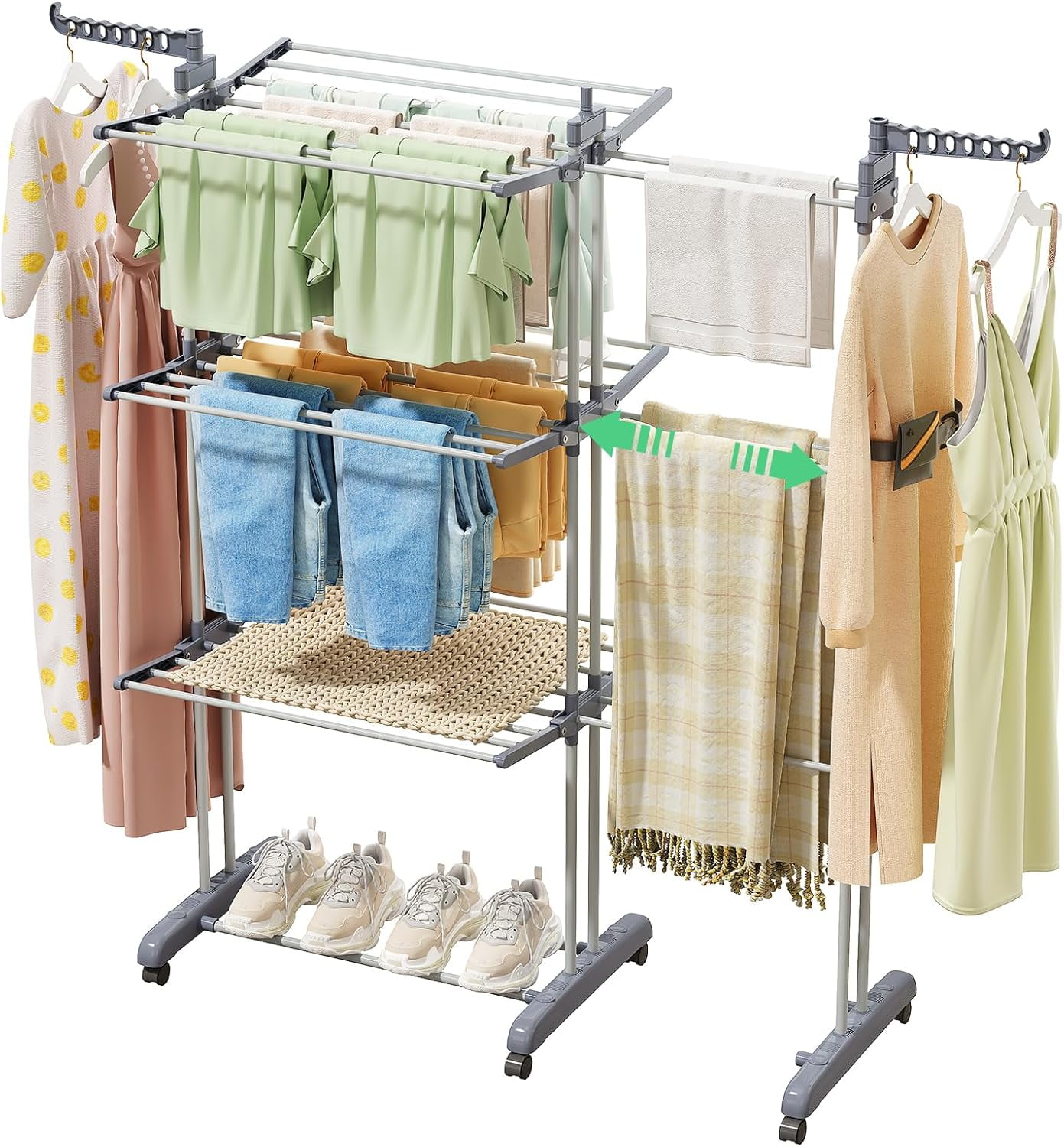 Clothes Drying Rack - Foldable Drying Rack Clothing 30.0"W to 59.0"W ...