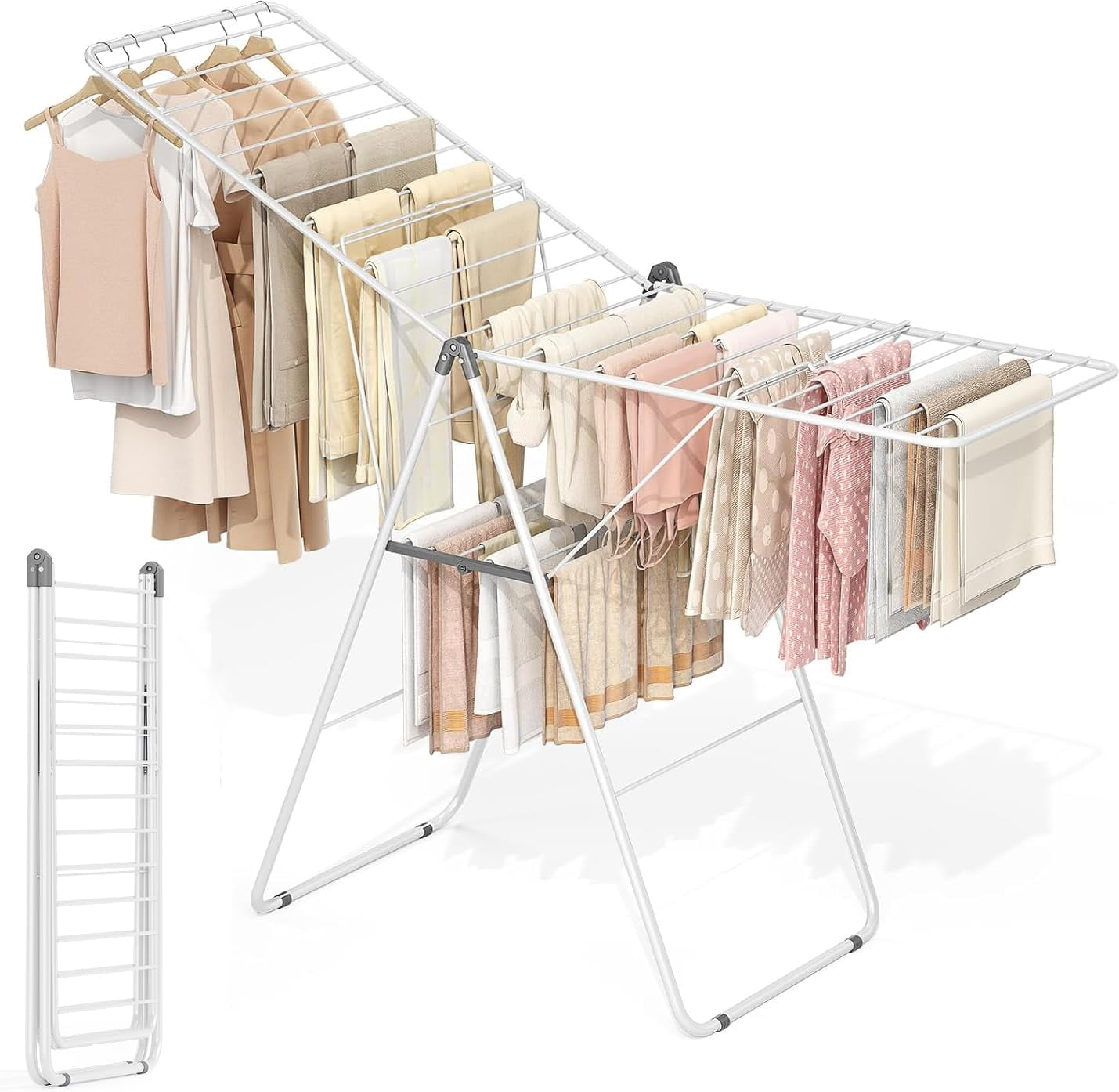 Clothes Drying Rack, Foldable Drying Rack Clothing, Sturdy Metal ...