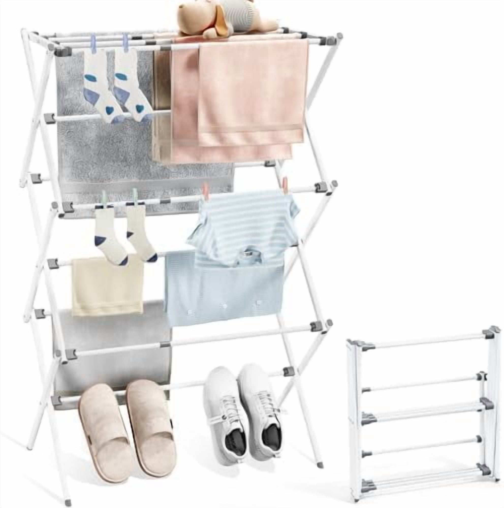 Clothes Drying Rack, Foldable & Extendable Laundry Rack with Adjustable ...