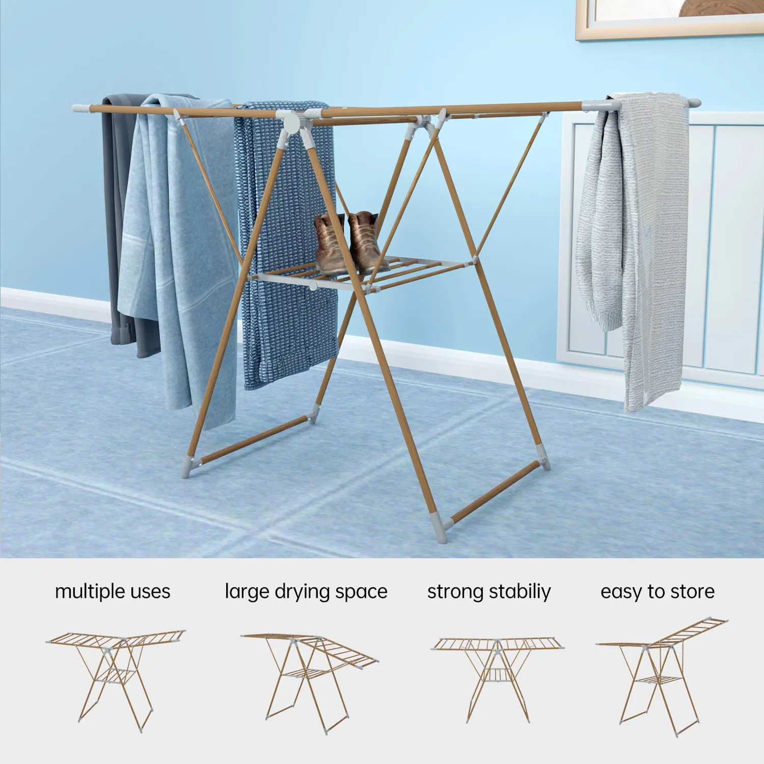 Clothes Drying Rack Foldable, Gullwing Drying Rack, Drying Rack ...