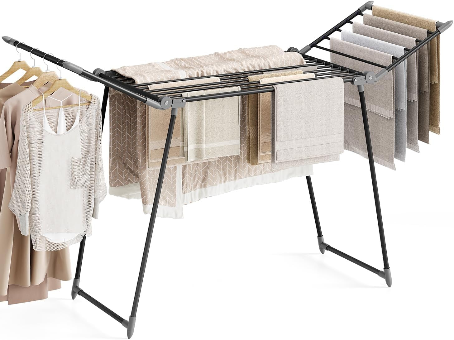 Clothes Drying Rack Foldable, Large Drying Rack Clothing, Winged ...