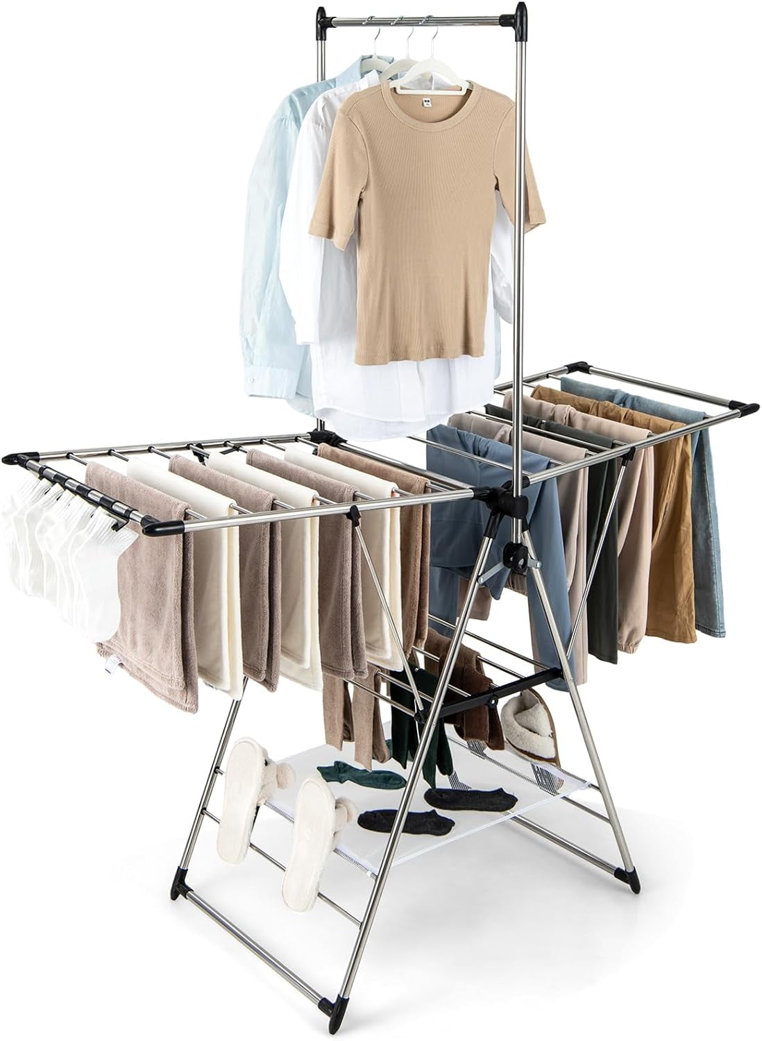 Clothes Drying Rack, Foldable Laundry Drying Rack with with 6-Level ...