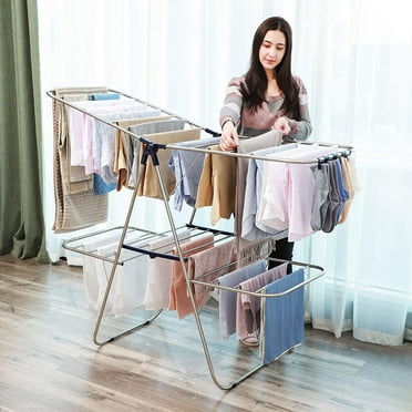 Lavish Home 4-Tier Plastic Clothes Drying Rack, White - Walmart.com