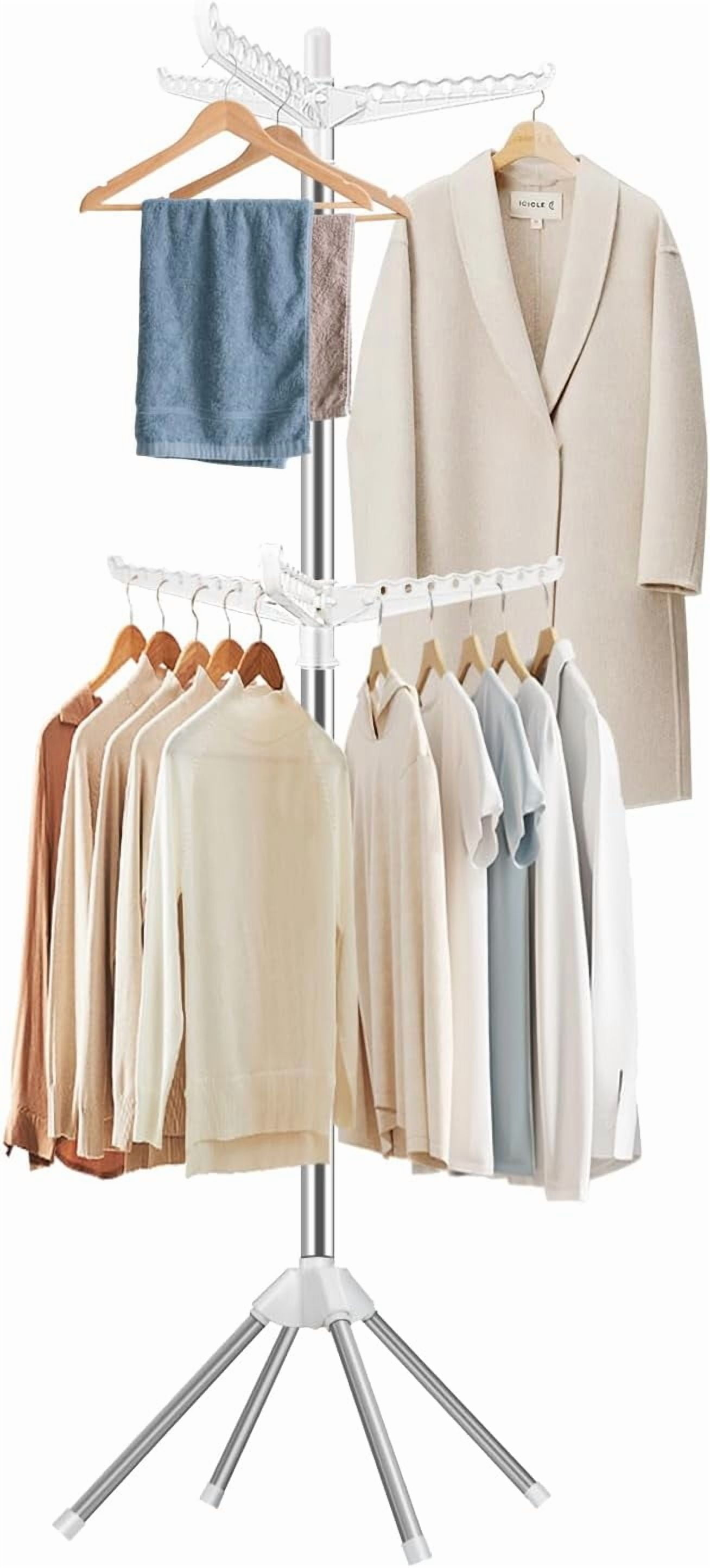 Clothes Drying Rack,Folding Clothes Drying Tree, 2 Layer with 6 ...