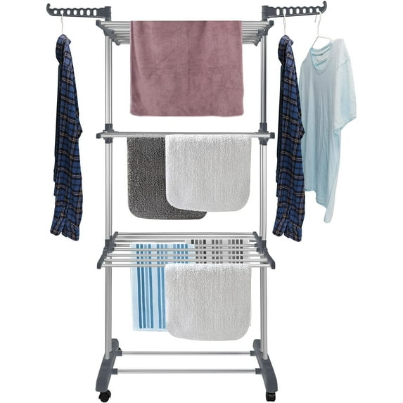 Clothes Drying Rack Folding Drying Rack Clothing 4 Tier Clothes Horses ...