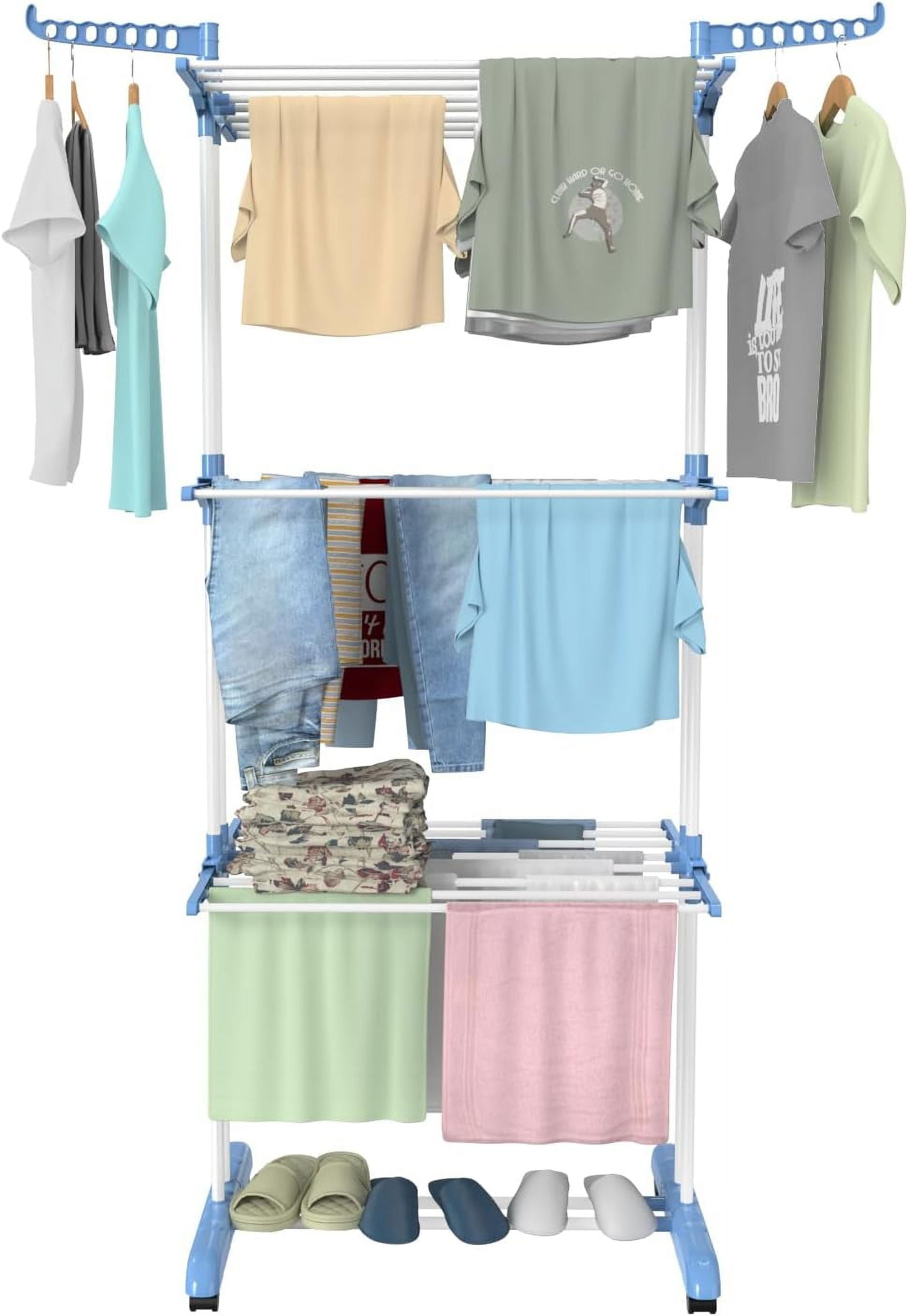 Clothes Drying Rack Folding Drying Rack Clothing 4 Tier Clothes Horses ...