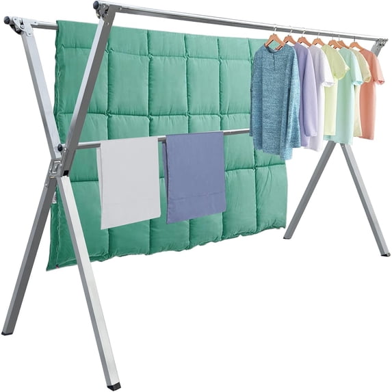 Clothes Drying Rack Folding Indoor Outdoor, Foldable Portable Laundry ...