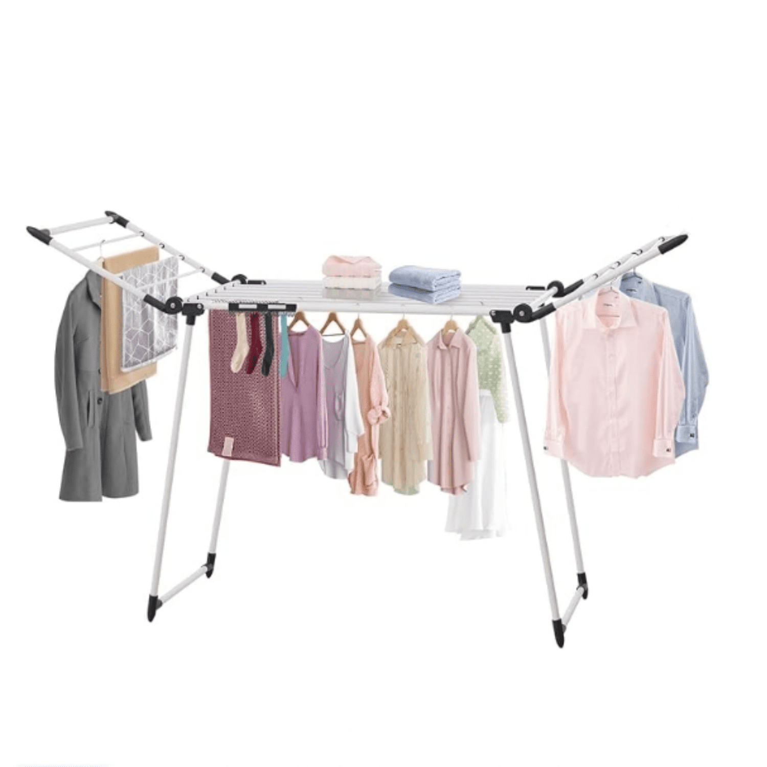 Clothes Drying Rack, Gullwing Laundry Rack, Collapsible, Space-Saving ...