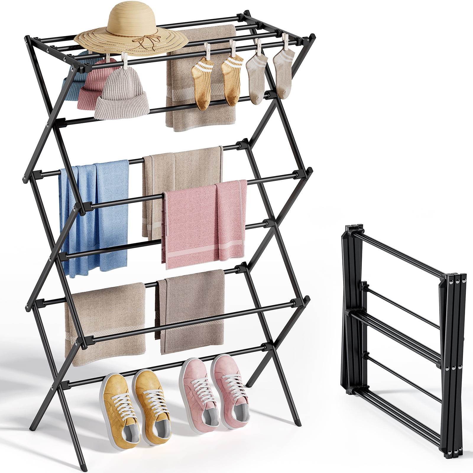 Clothes Drying Rack, KK KINGRACK Sturdy Laundry Drying Rack, Foldable ...