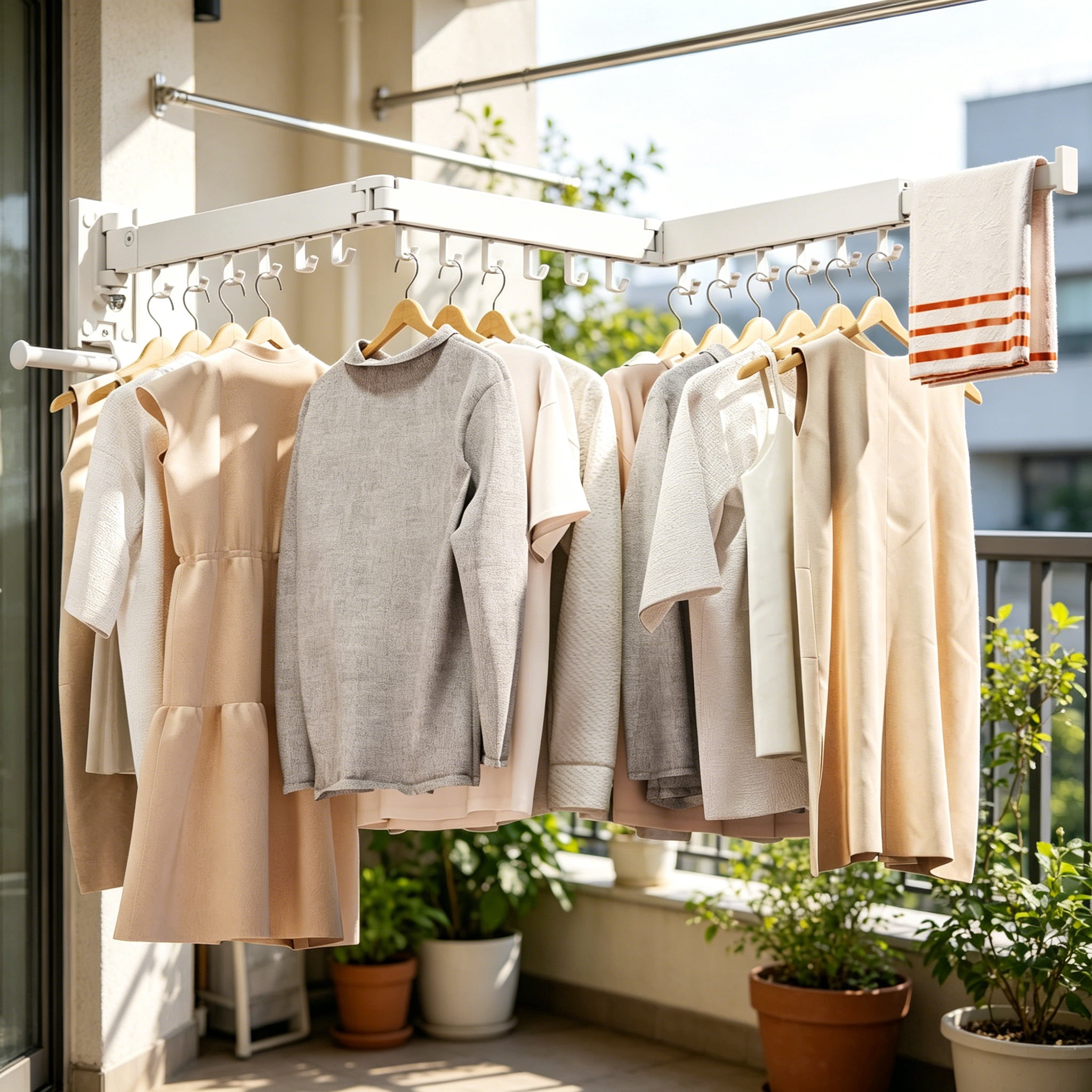 Clothes Drying Rack, Laundry Drying Rack Wall Mount, Wall Mounted ...