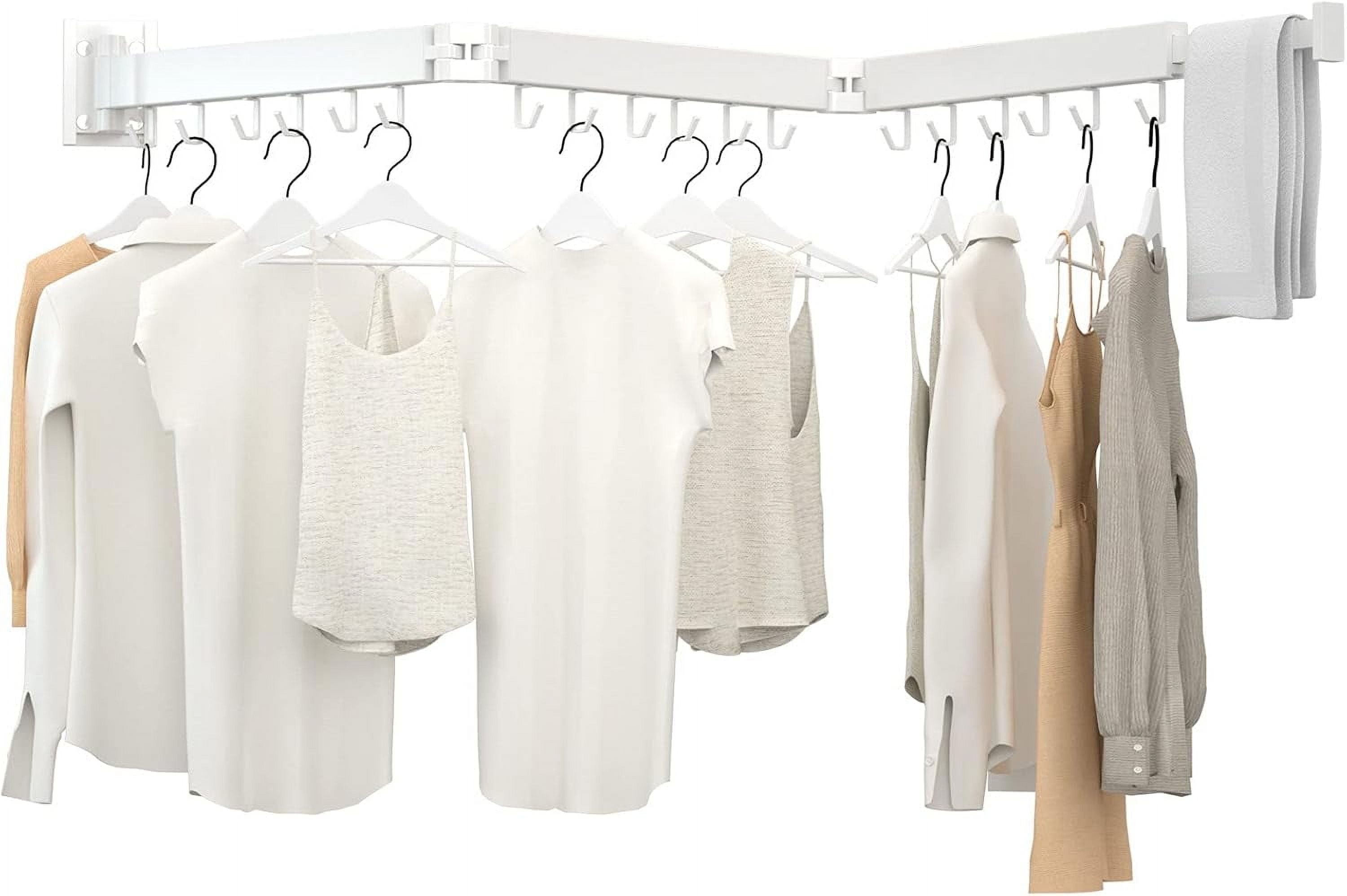 Clothes Drying Rack, Laundry Drying Rack Wall Mounted, [No-Drill ...