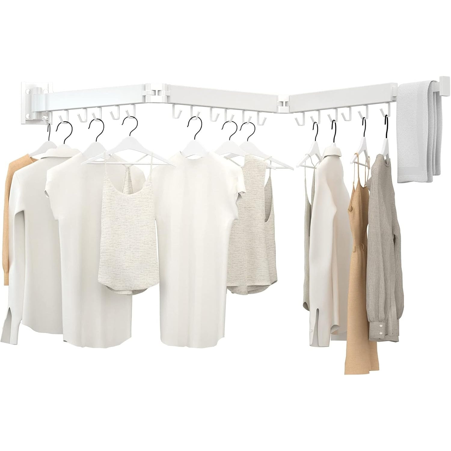 Clothes Drying Rack, Laundry Drying Rack Wall Mounted, [No-Drill ...