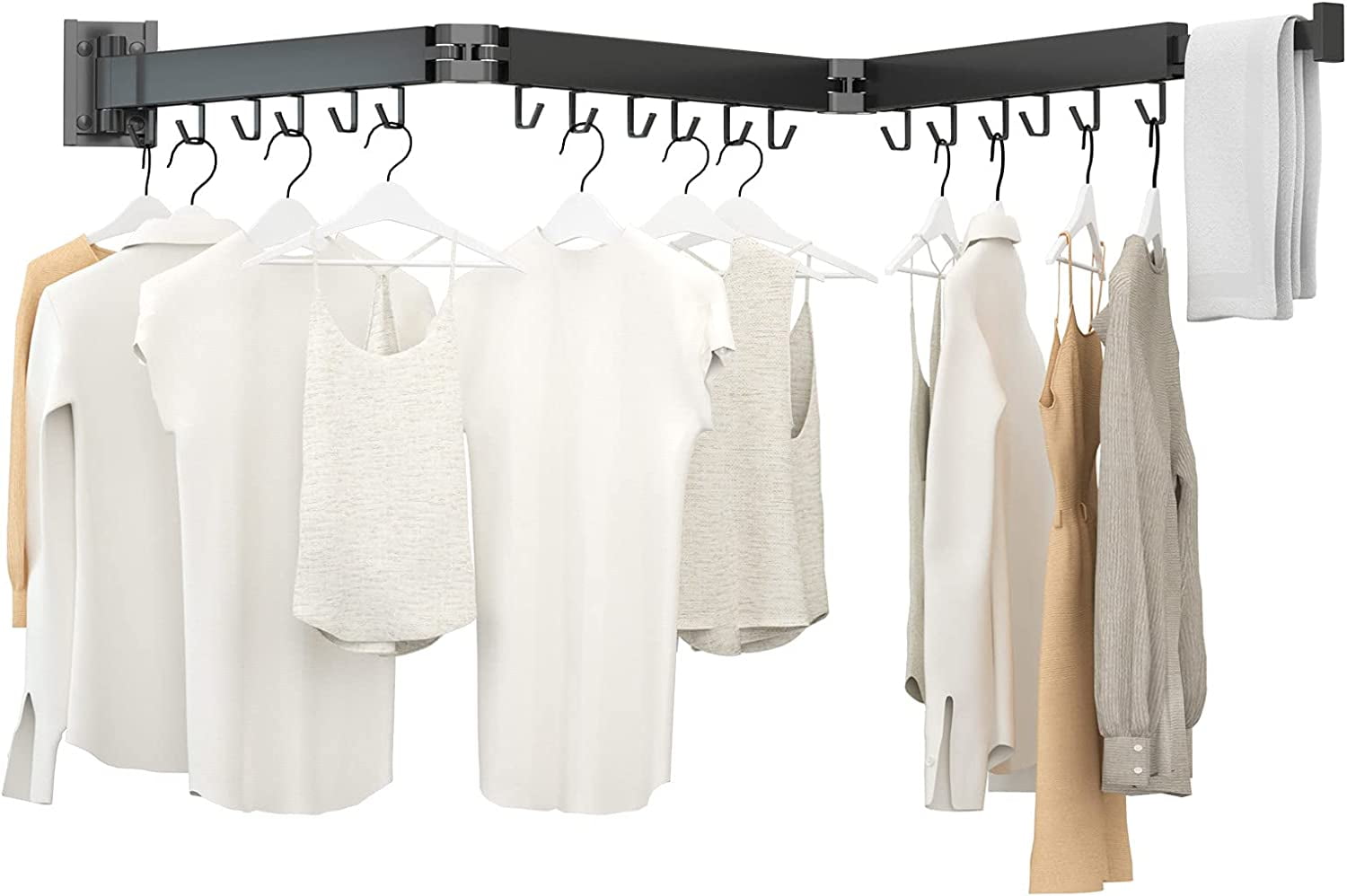 Clothes Drying Rack, Laundry Drying Rack Wall Mounted, [No-Drill ...