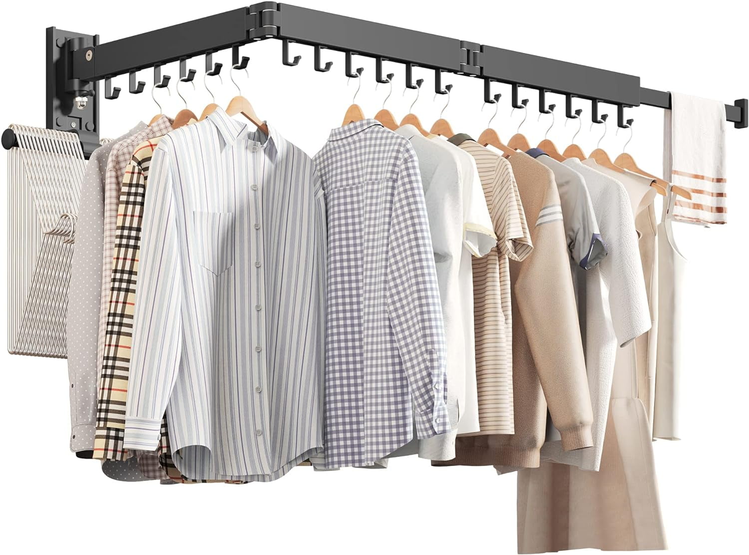 Clothes Drying Rack,Laundry Space Saver Wall Mounted,Retractable ...