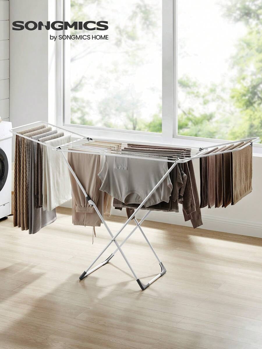 Clothes Drying Rack, Metal Laundry Drying Rack, Foldable, Space-Saving ...