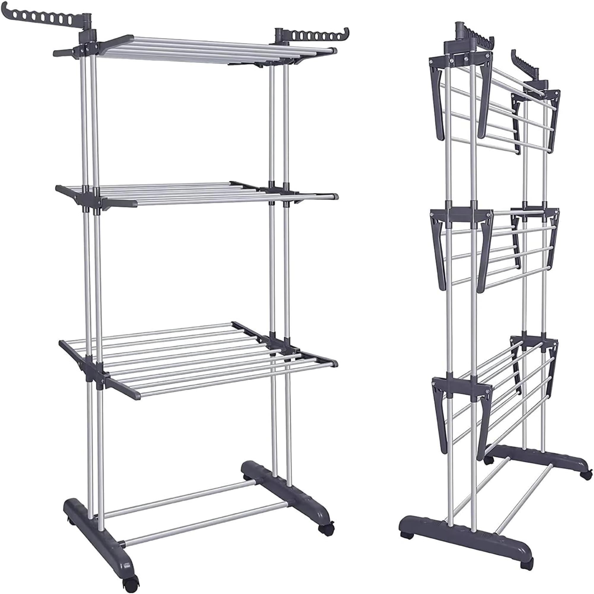 Clothes Drying Rack, Oversized 4-Tier(67.7" High) Foldable Stainless ...