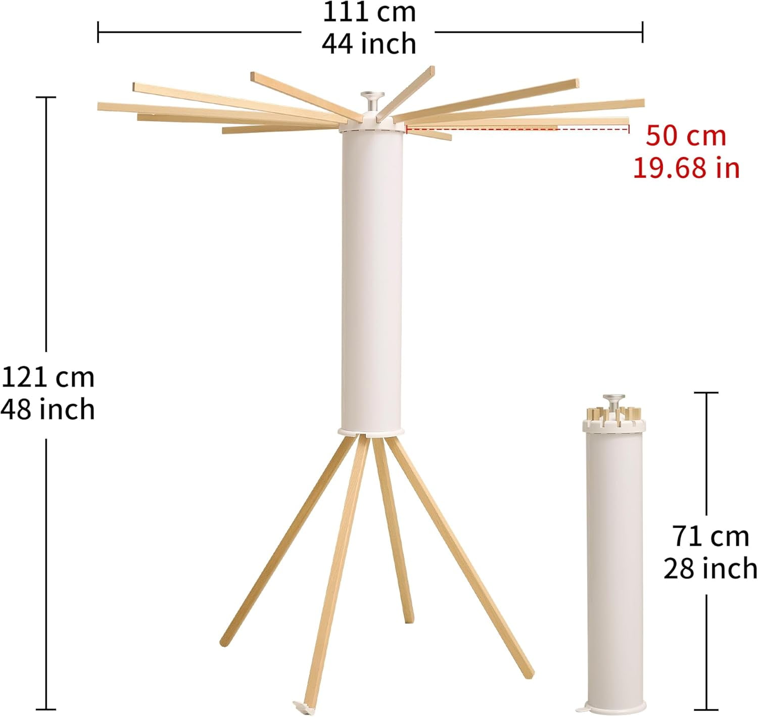 Clothes Drying Rack Portable,Foldable Drying Rack Clothing with 12 Wood ...