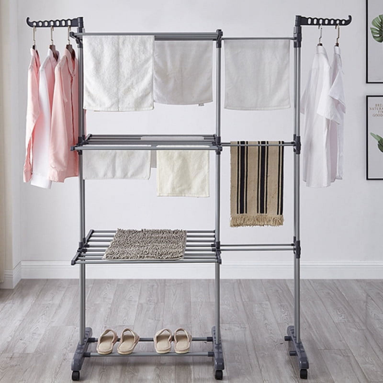 Clothes Drying Rack, Drying Rack Clothing Foldable, 86*25*67inches ...