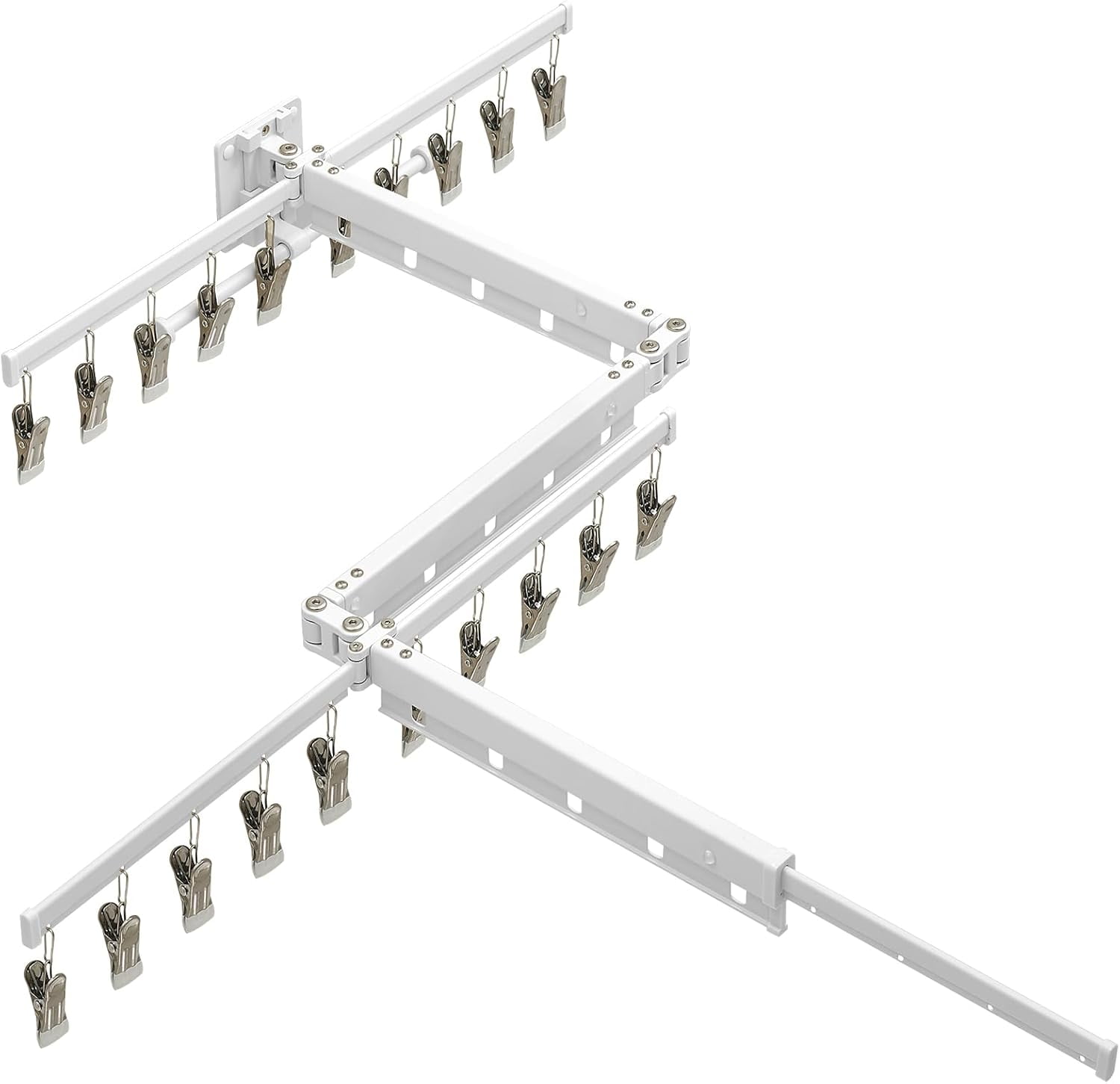 Clothes Drying Rack Retractable Wall Mounted, Tri-Fold Space Saving ...