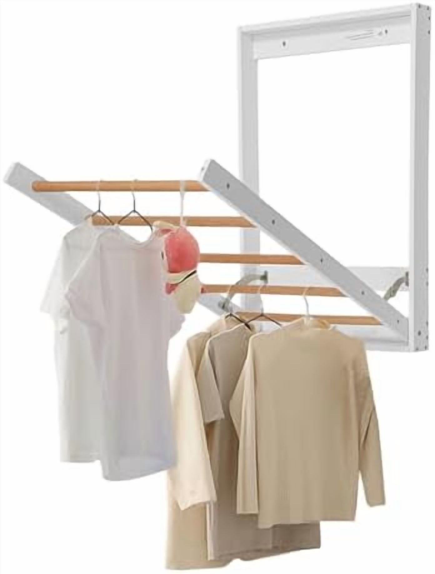 Clothes Drying Rack, Space-Saving Foldable Wall Mounted Clothing Dryer ...