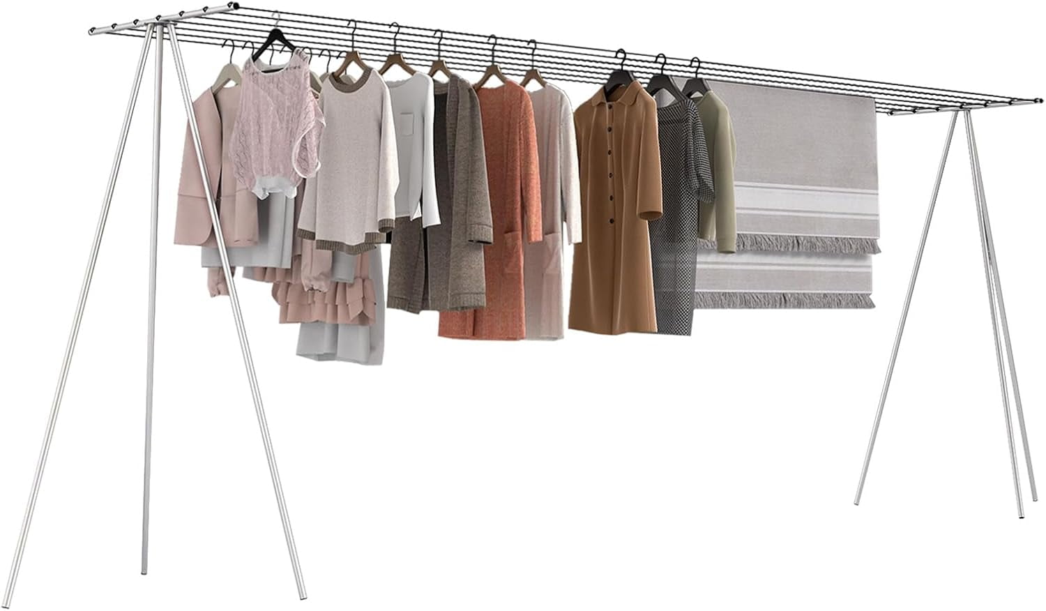 Clothes Drying Rack,T-Shaped Outdoor Clothesline Rack with 7 Lines ...