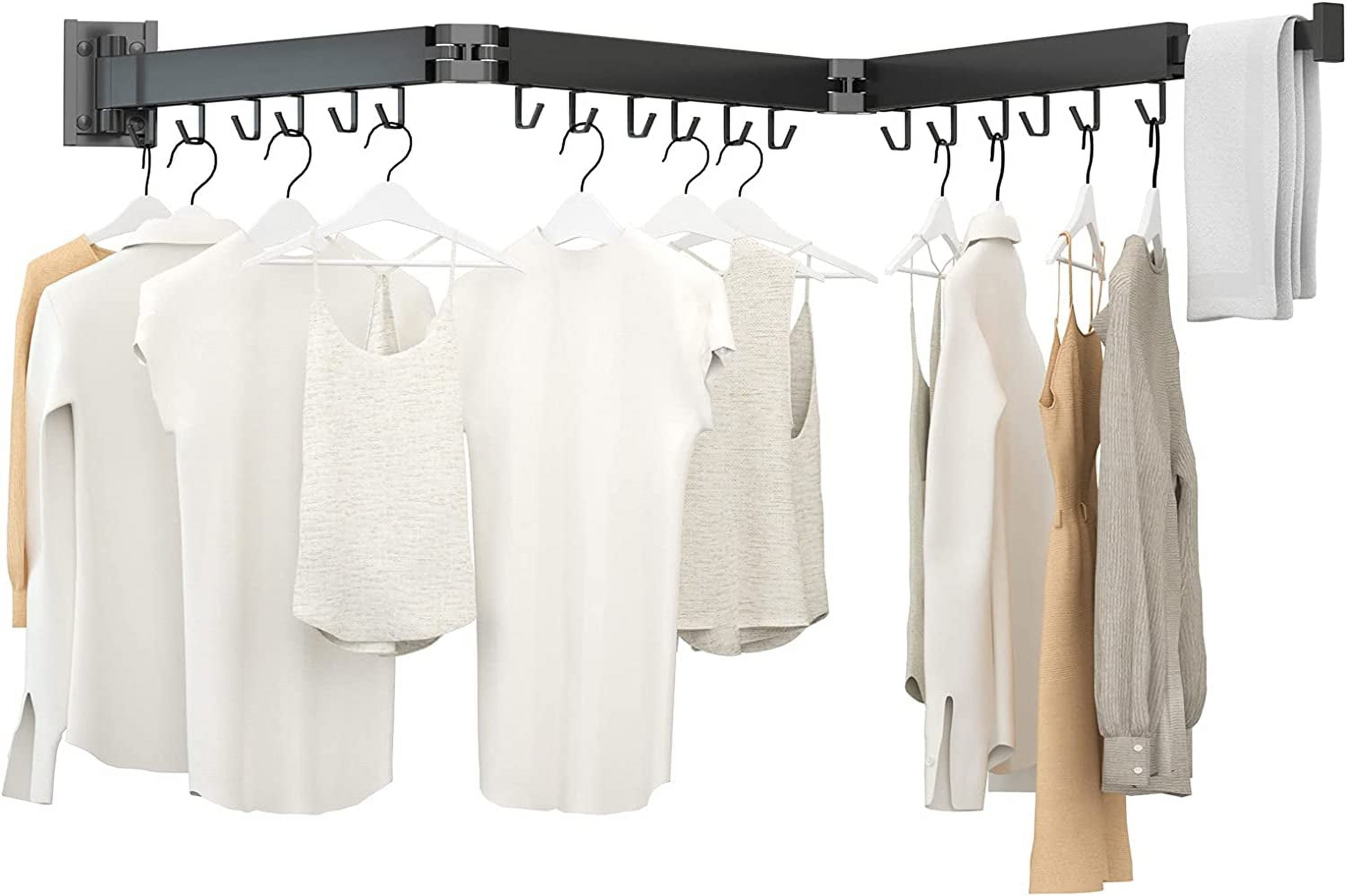 Clothes Drying Rack Wall Mounted, 3-Folding Laundry Drying Rack, [No ...