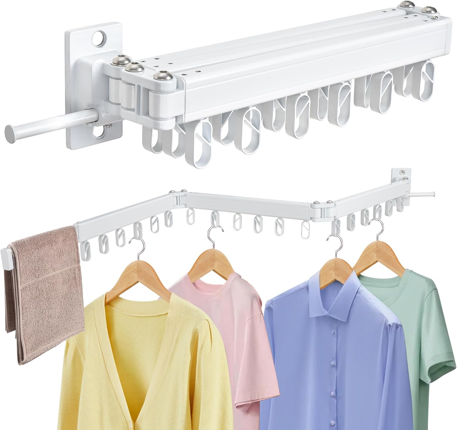 Clothes Drying Rack Wall Mounted Foldable, Retractable & Collapsible ...