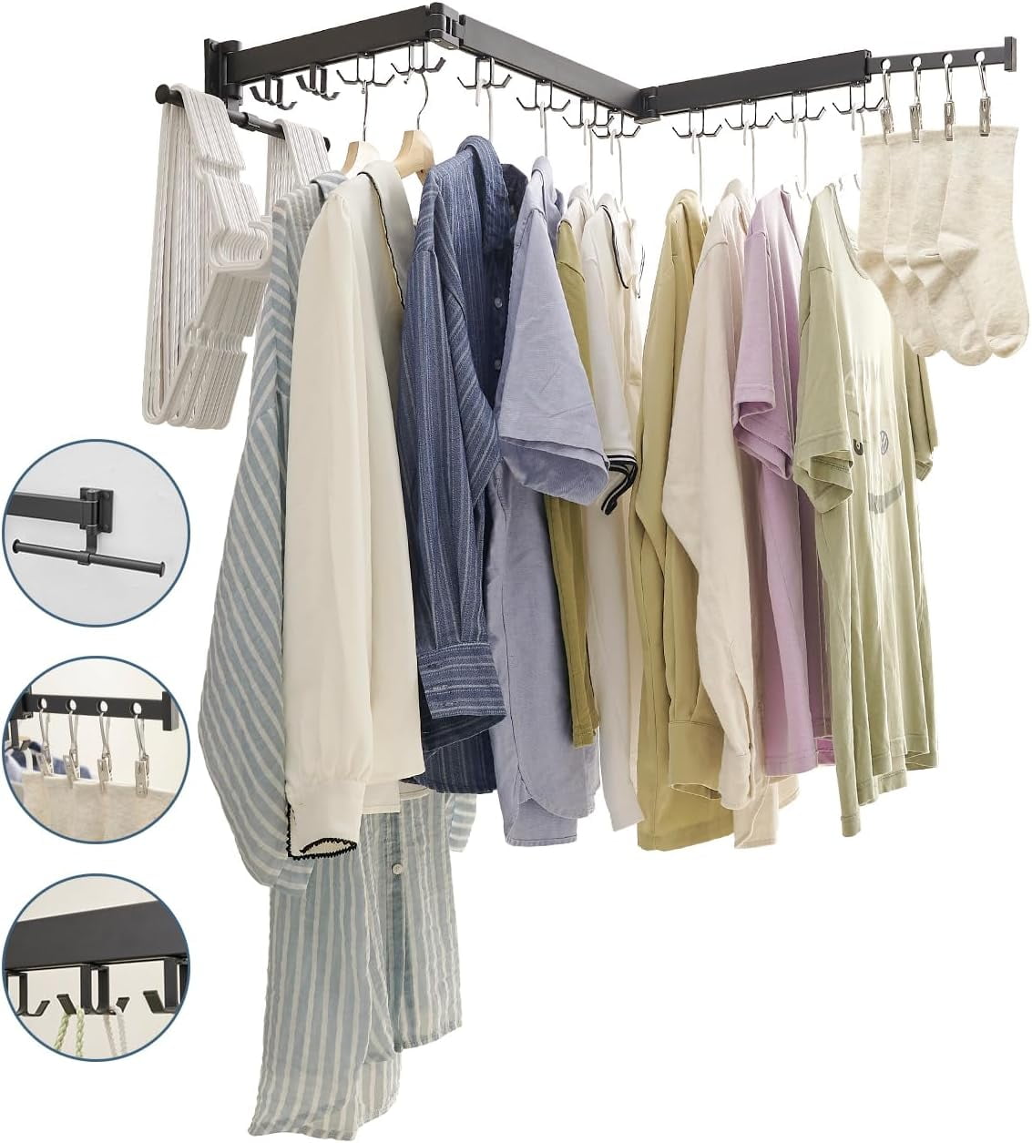 Clothes Drying Rack Wall Mounted,Folding Clothes Drying Rack ...