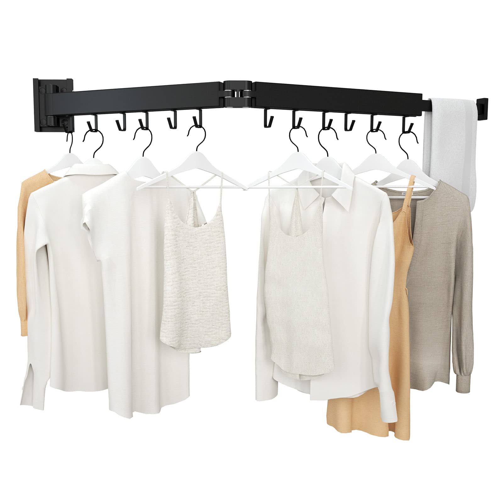 Clothes Drying Rack, Wall Mounted Laundry Drying Rack, Upgrade 3-Fold ...