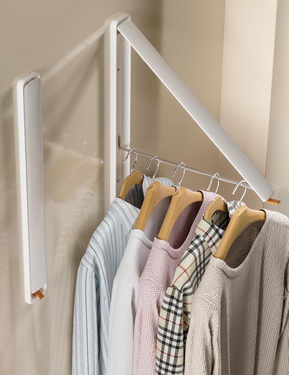 Clothes Drying Rack, Wall-Mounted Retractable & Foldable Clothes Hanger ...