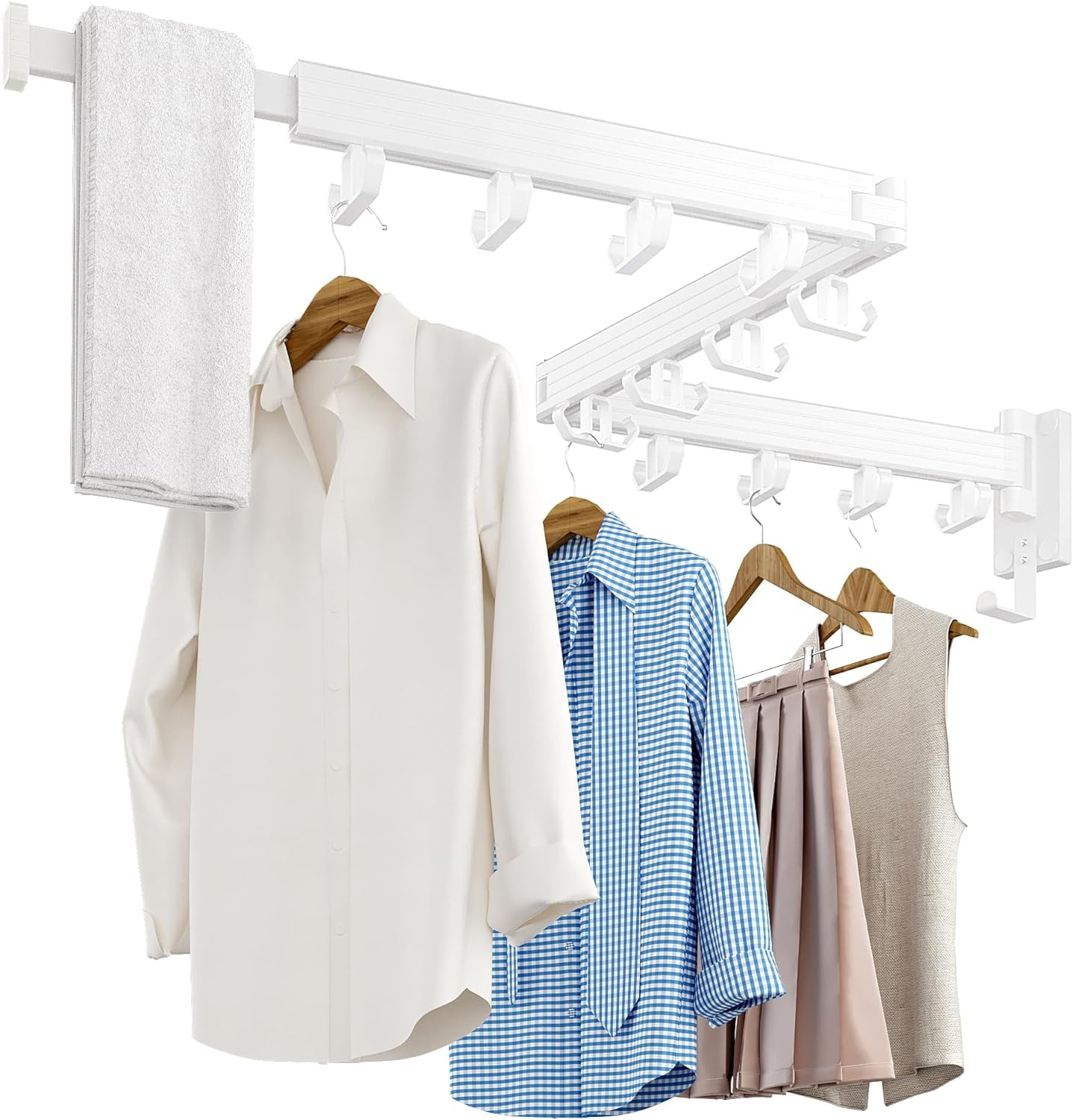 Clothes Drying Rack Wall Mounted, Retractable Drying Racks for Laundry ...