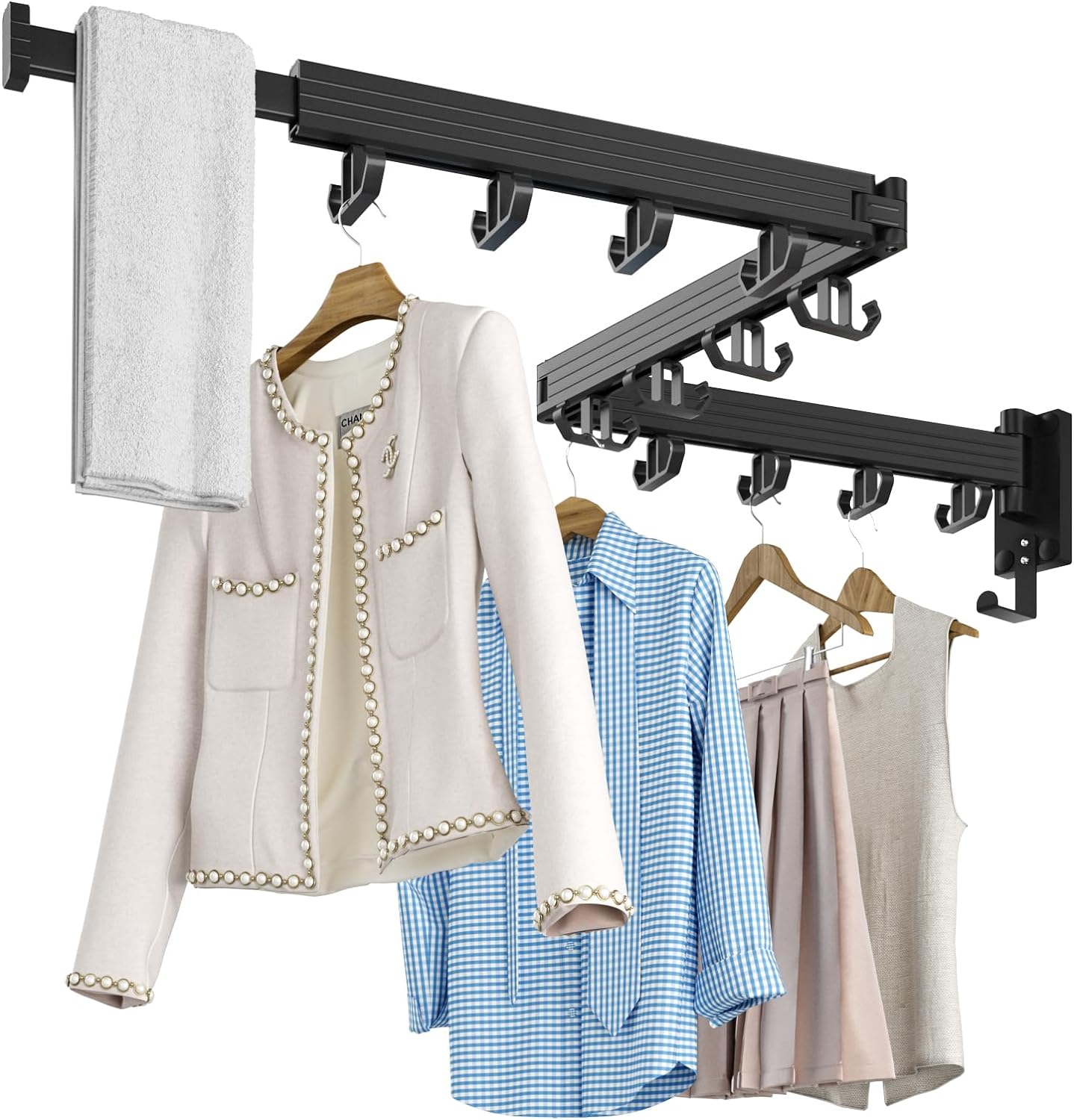 Clothes Drying Rack Wall Mounted, Retractable Drying Racks for Laundry ...