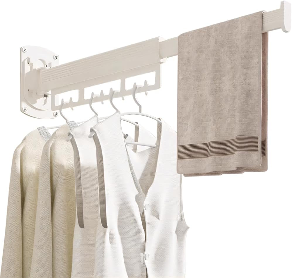 Clothes Drying Rack Wall Mouted Folding Clothes Hanger Rack Retractable ...