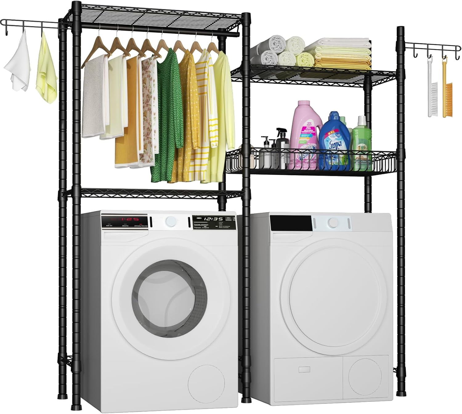 Clothes Drying Rack, Over Washer and Dryer Laundry Room Bathroom Towel ...