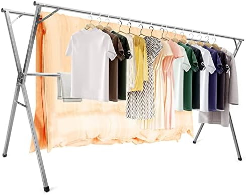 Clothes Drying Rack for Laundry Foldable, 79 inch Stainless Steel Pool ...