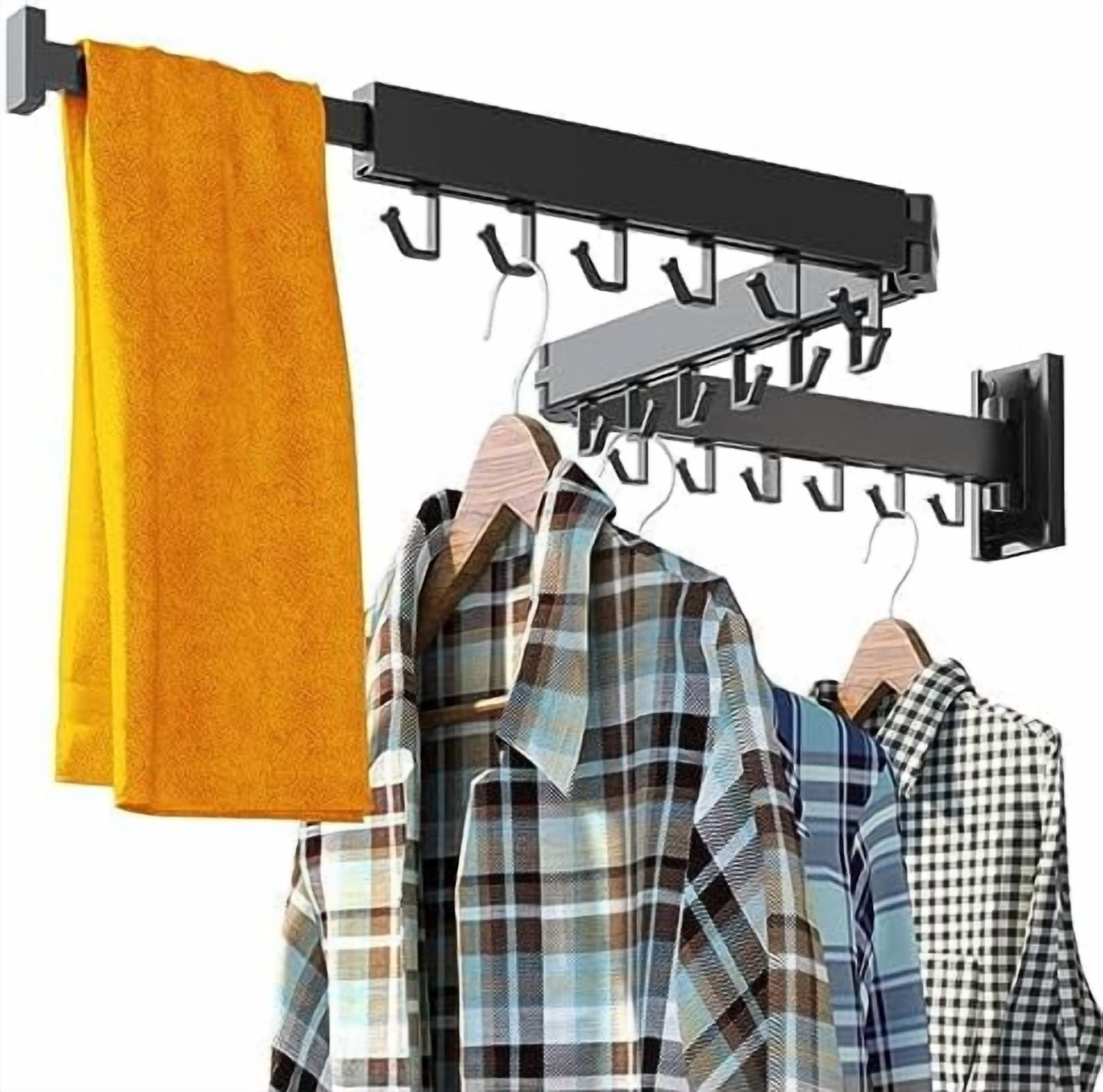 Clothes Drying Rack for Laundry,Wall Mounted Clothes Hanger Rack ...