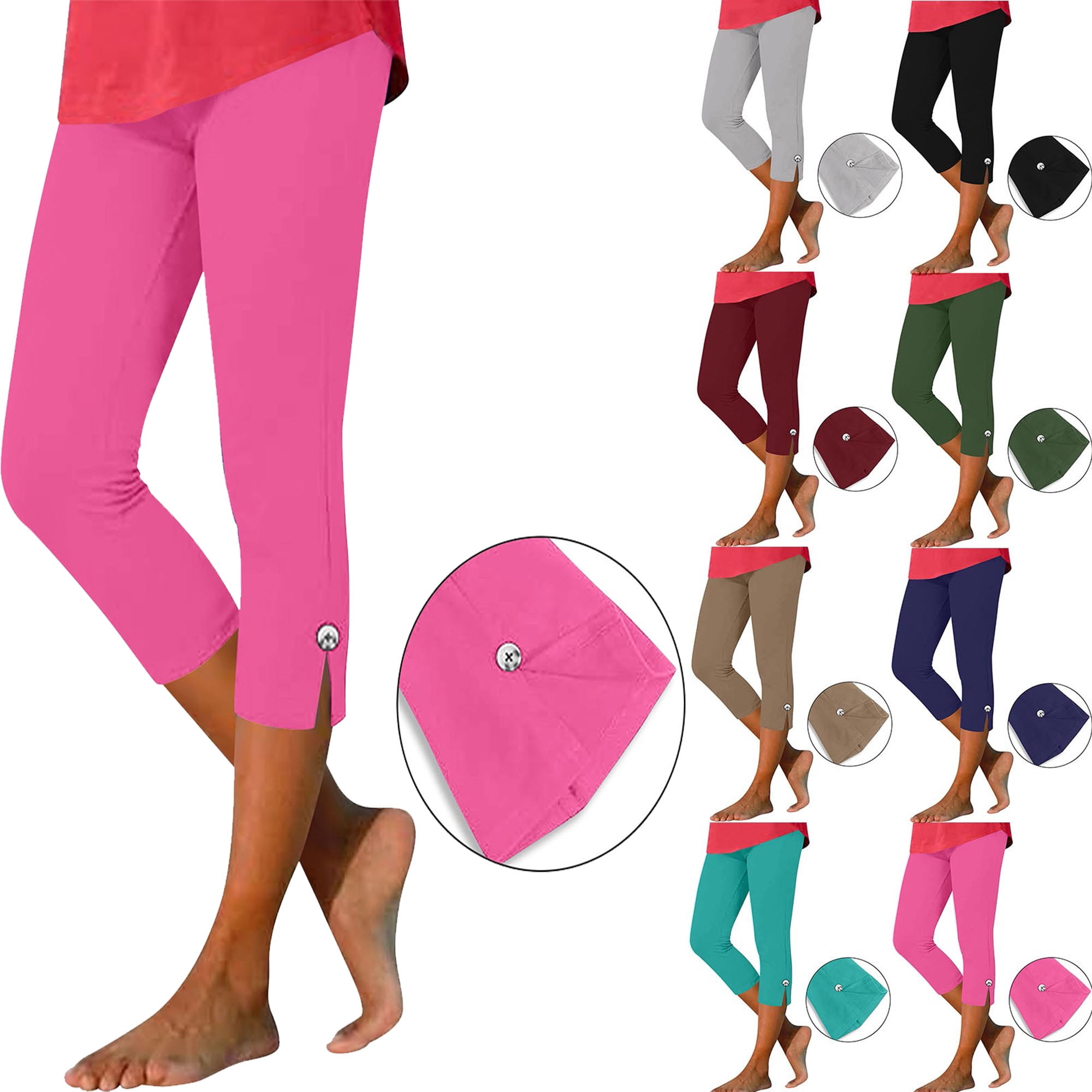 Clothes Fitness Clothing Women's High Waisted Solid Color Pants Paired ...