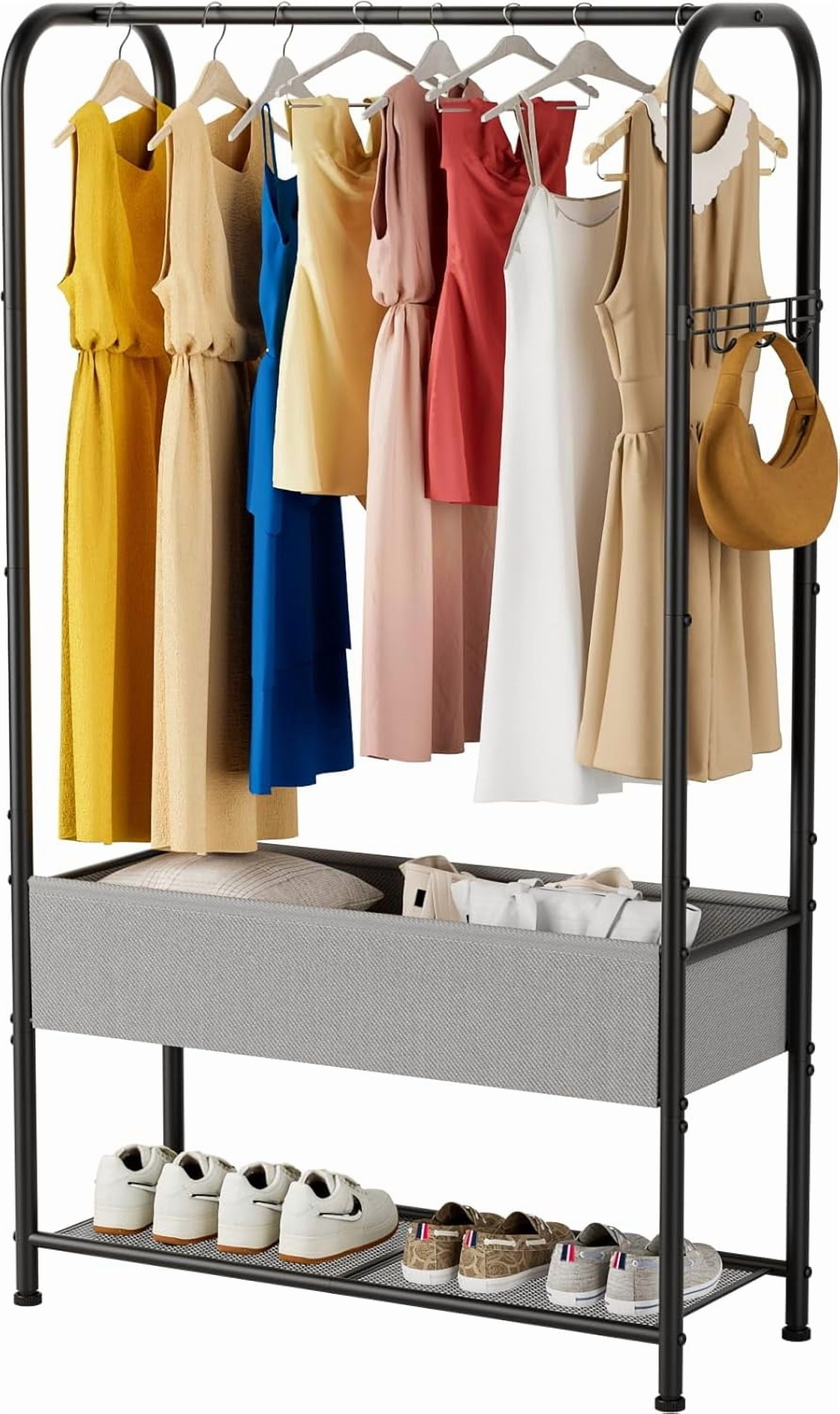 Clothes Garment Coat Rack Drying Clothing Racks Metal Freestanding for ...