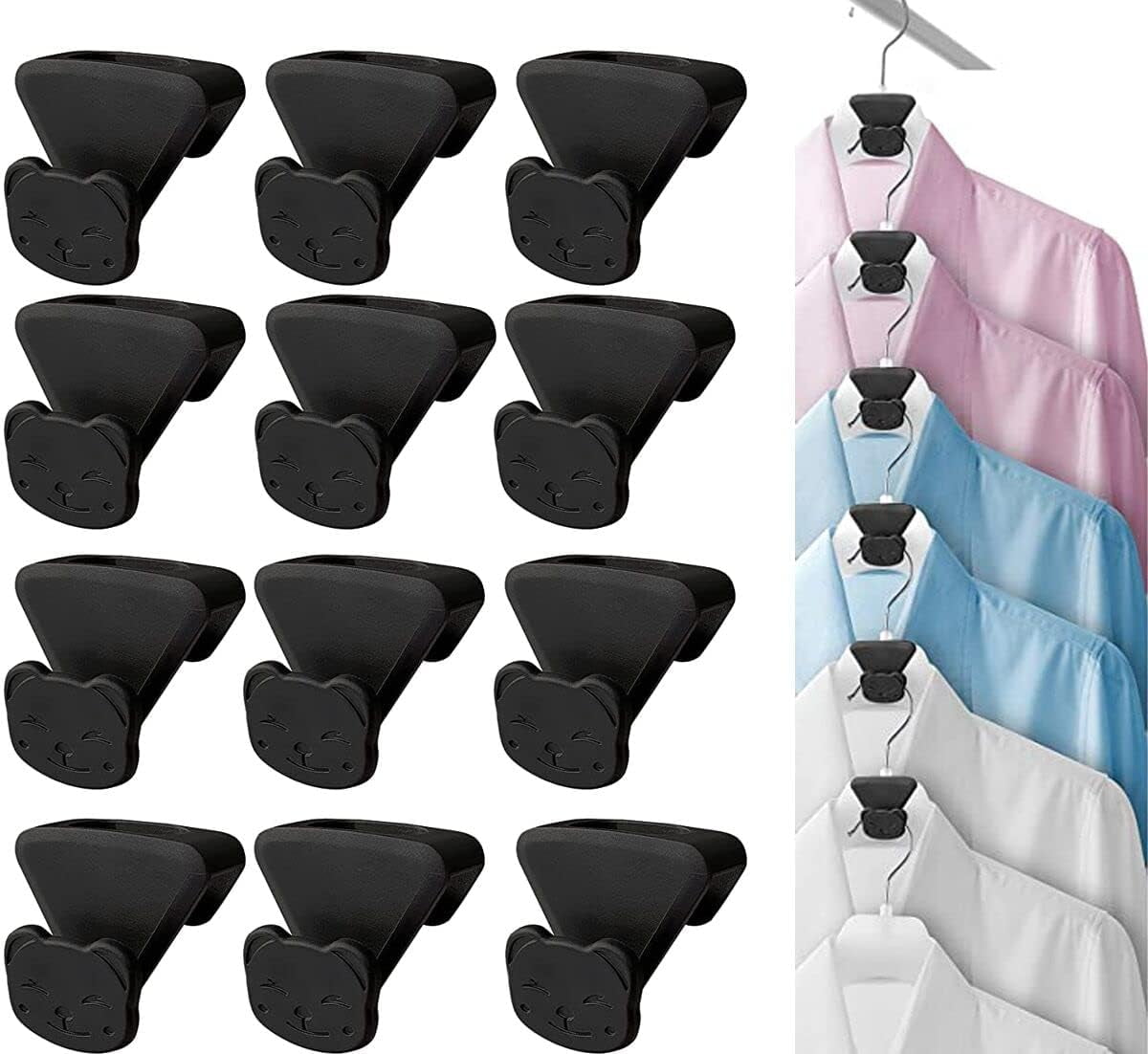 Clothes Hanger, 12pcs Space Saving Closet Organizers and Storage ...