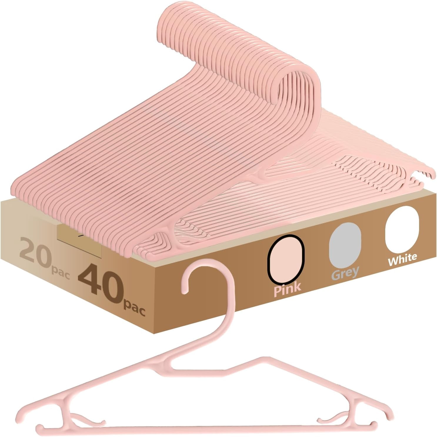 Clothes Hanger 16.5" Wide, Plastic Hangers with Z-Shape Opening, 40pcs ...