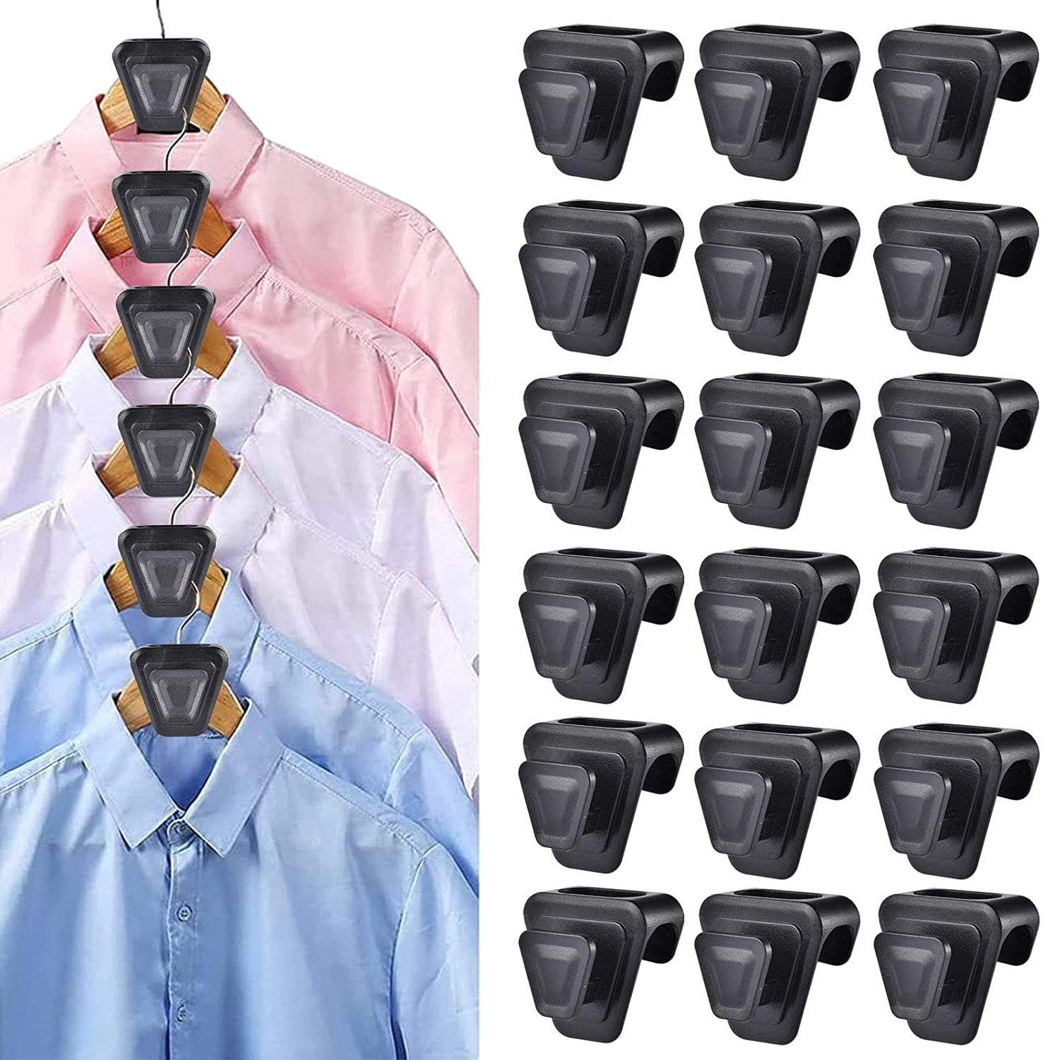 Clothes Hanger Connector Hooks | 18 Pcs Multi-Level Cascading Hanger ...